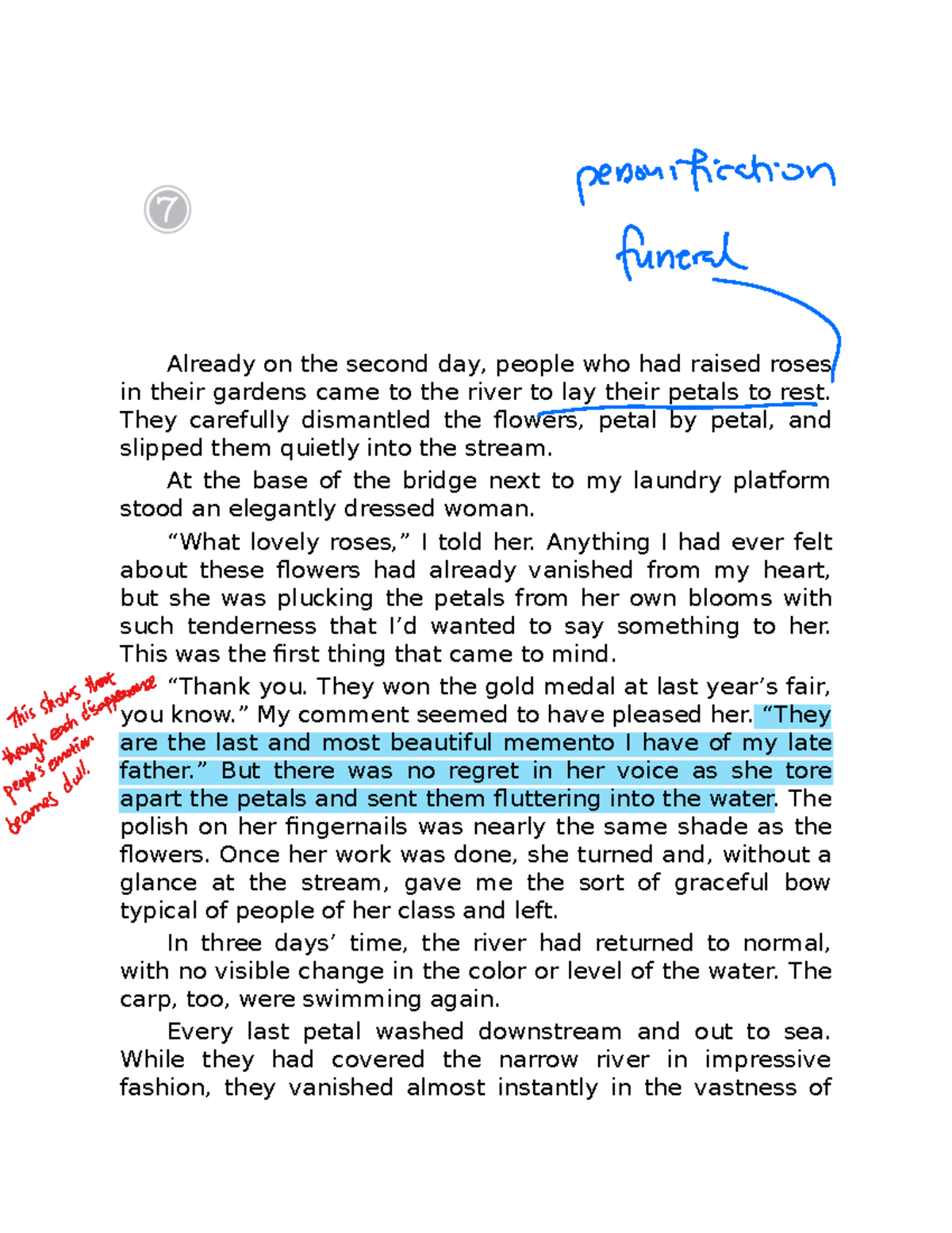 Annotated Chapter 7 Analysis - The Memory Police (Yoko Ogawa) - Studocu