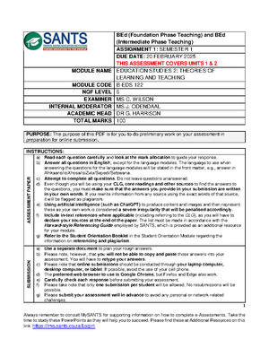 [Solved] BDPT 410 Assignment 2 Semester 2 2024 QUESTION 2 45 Read Unit ...