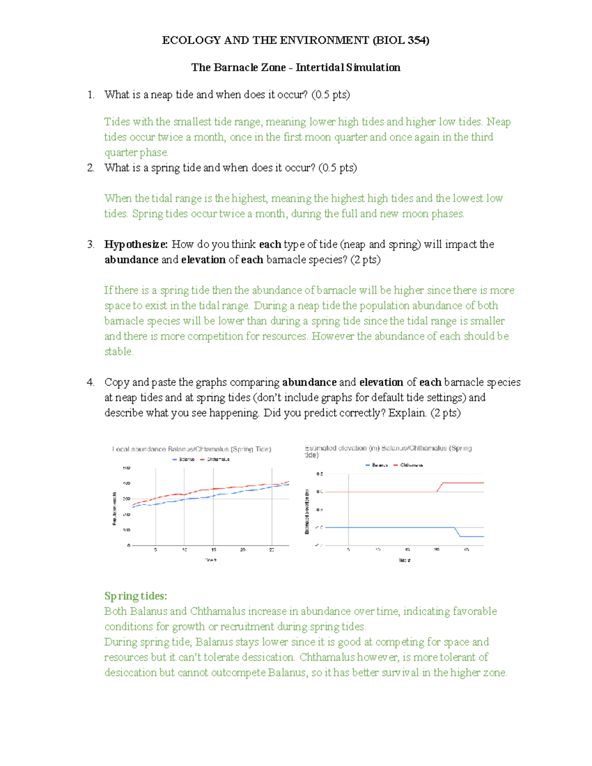 ECOLOGY AND THE ENVIRONMENT (BIOL 354) Fall 2025 Virtual Lab 1 ...