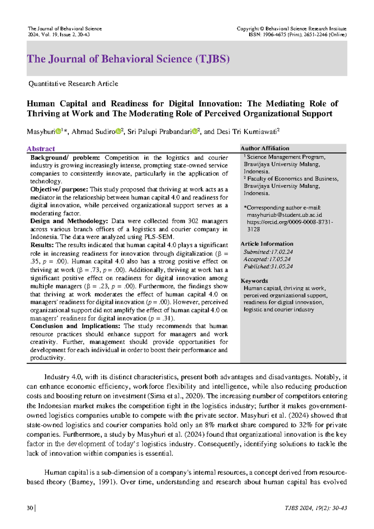 Human Capital 4.0 and Digital Innovation Readiness: Mediating Roles in ...