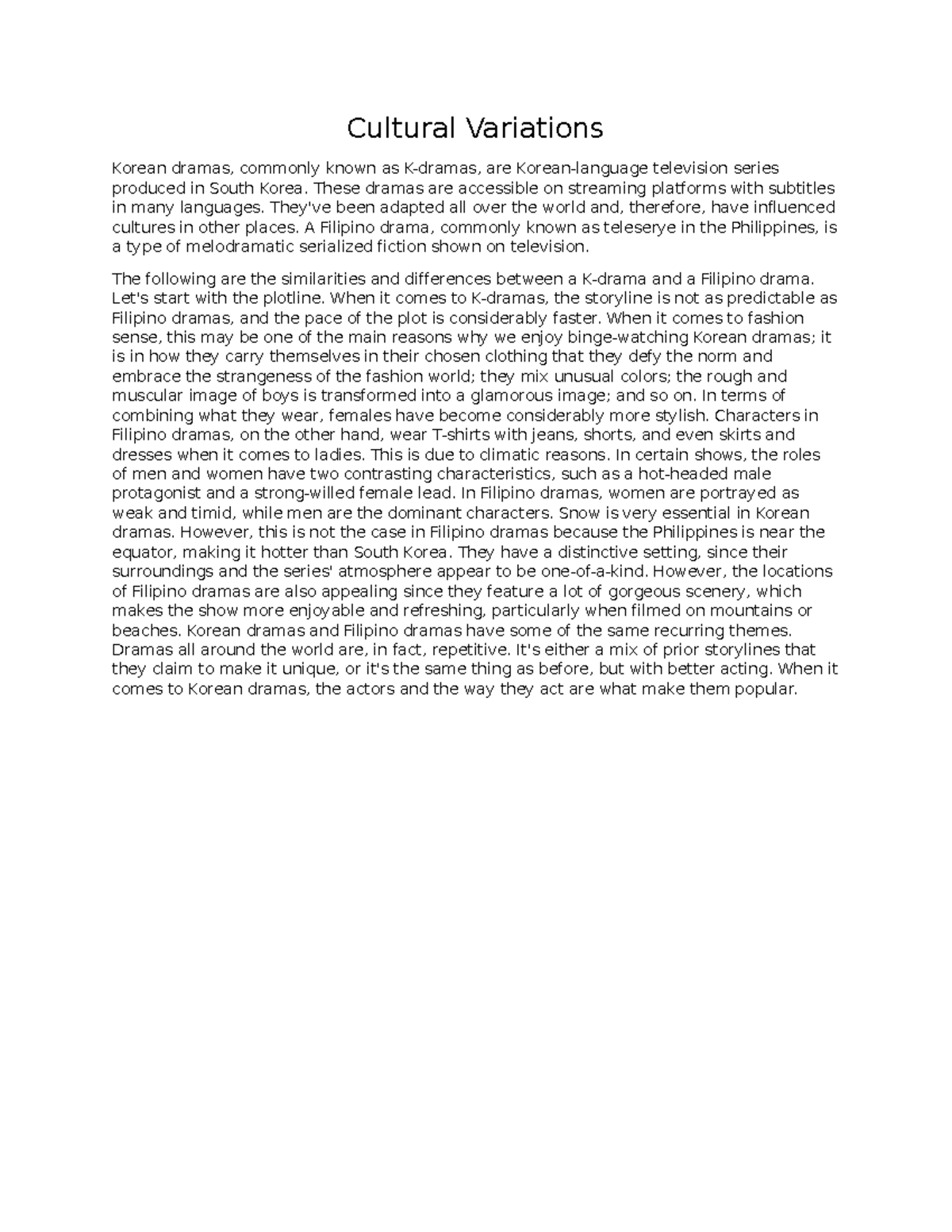 Cultural Variations - Cultural Variations Korean dramas, commonly known ...