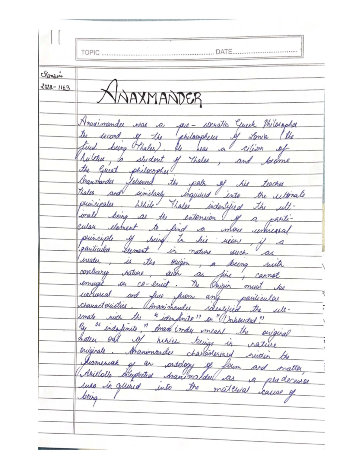Philosophy 101: Anaximander's Ontology and Universal Principles - Studocu