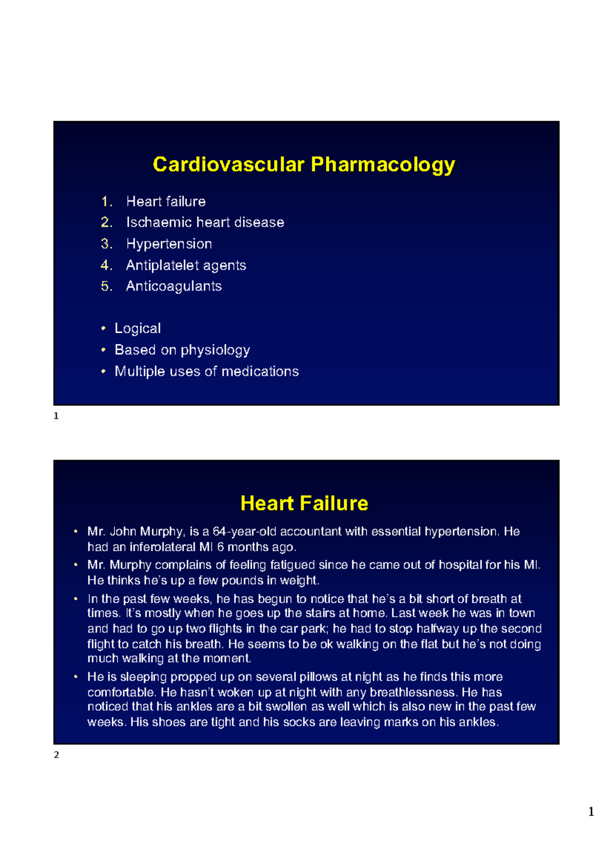 Cardiovascular Pharmacology: Heart Failure Treatments & Mechanisms ...