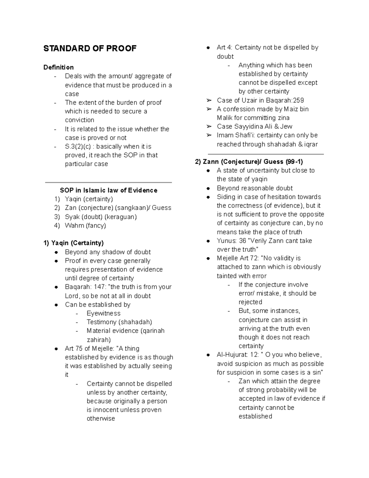 Standard of Proof in Islamic Law: Key Concepts and Evidence Analysis ...
