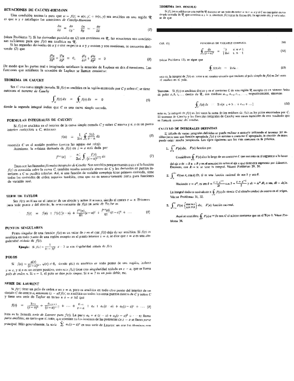 Teorema del Residuo y Cálculo de Integrales Definidas - TEOREMA DE ...