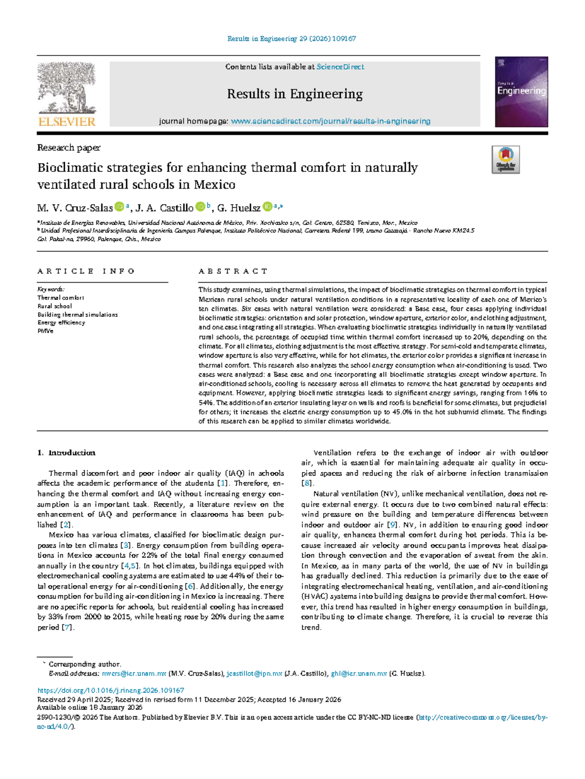 Bioclimatic Strategies for Thermal Comfort in Rural Schools (ENG 29 ...