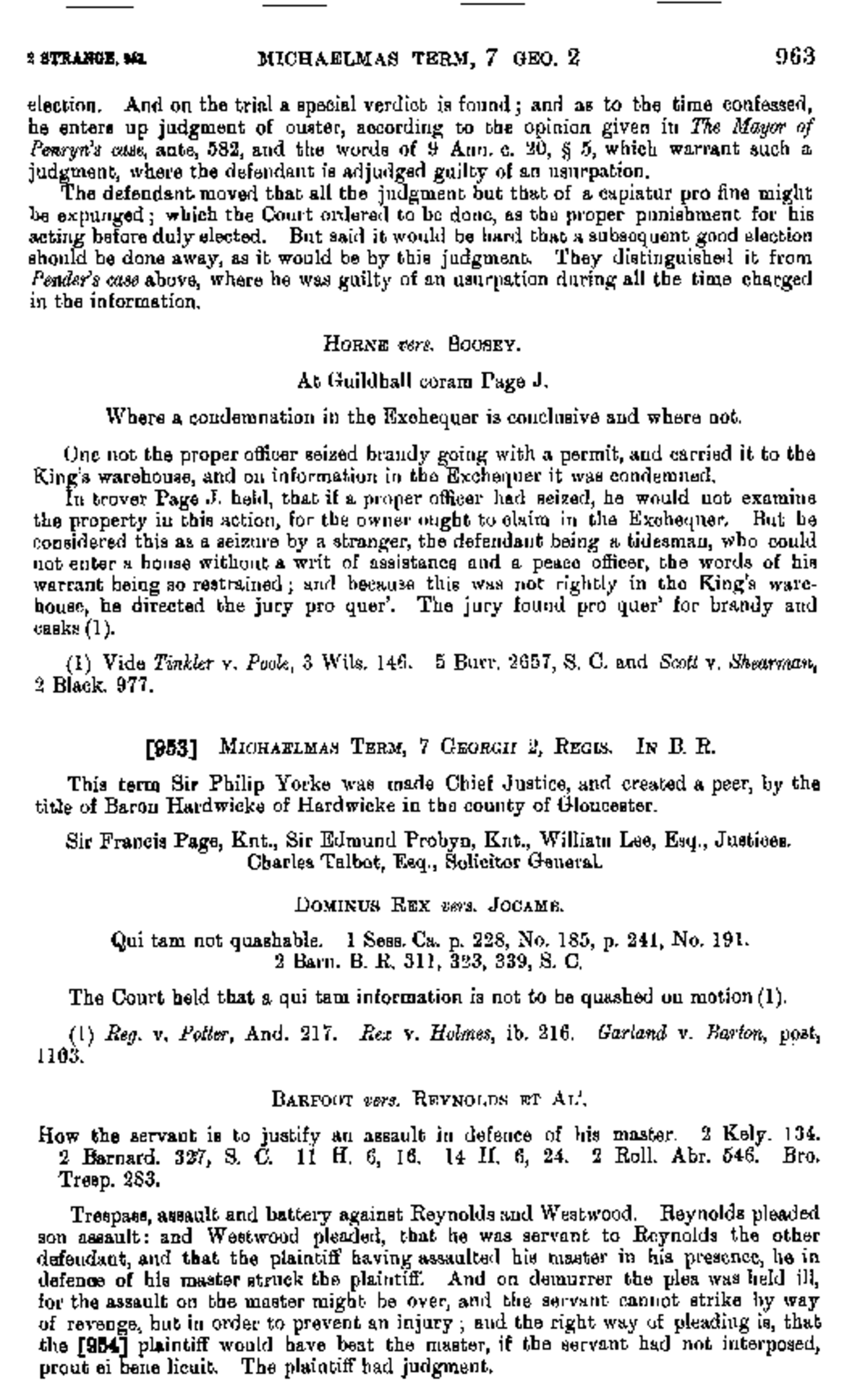 Barfoot v. Reynolds - Case Law Analysis (Michaelmas Term, 7 Geo. 2 ...