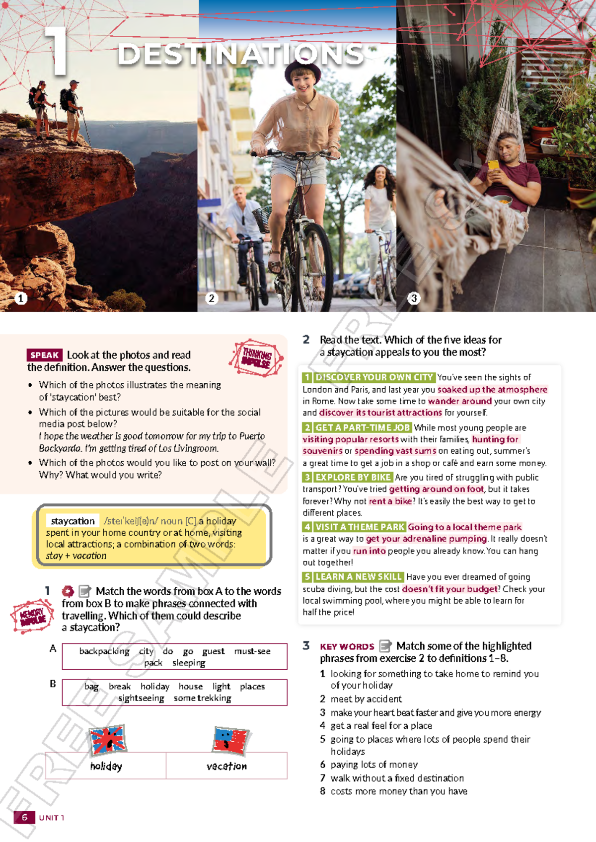 Impulse 4 SB U1-2 – Unit 1 Study Guide on Travel and Staycations - Studocu