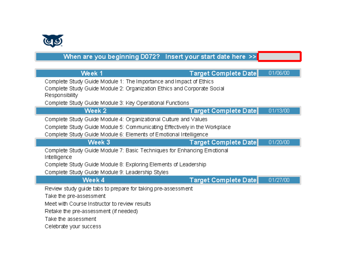 Fundamentals for Success in Business - D072 Study Guide - When are you ...
