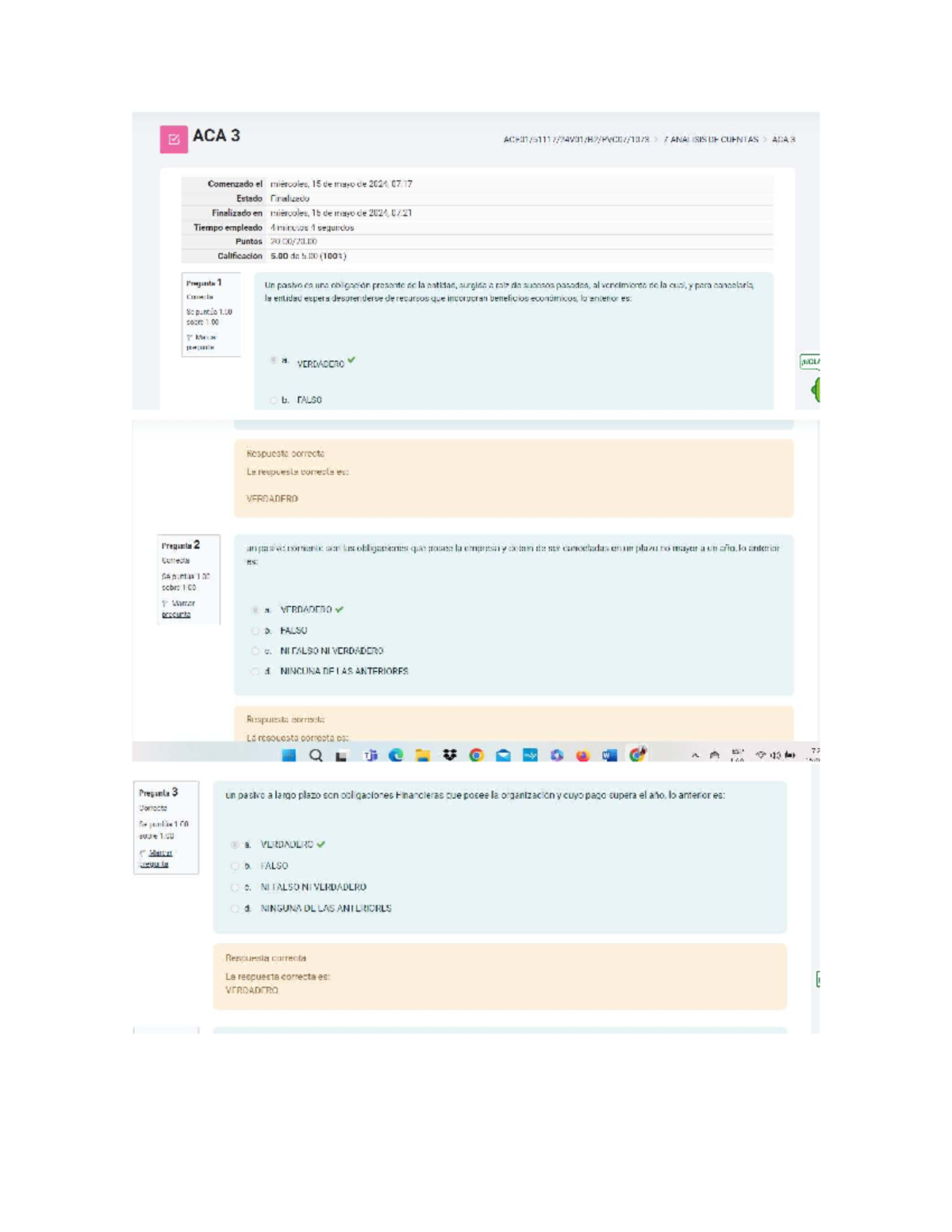 ACA 3 - SSSS - ACA 3 7 ANALISIS DE CUENTAS ACA 3 Comenzado el miércoles ...