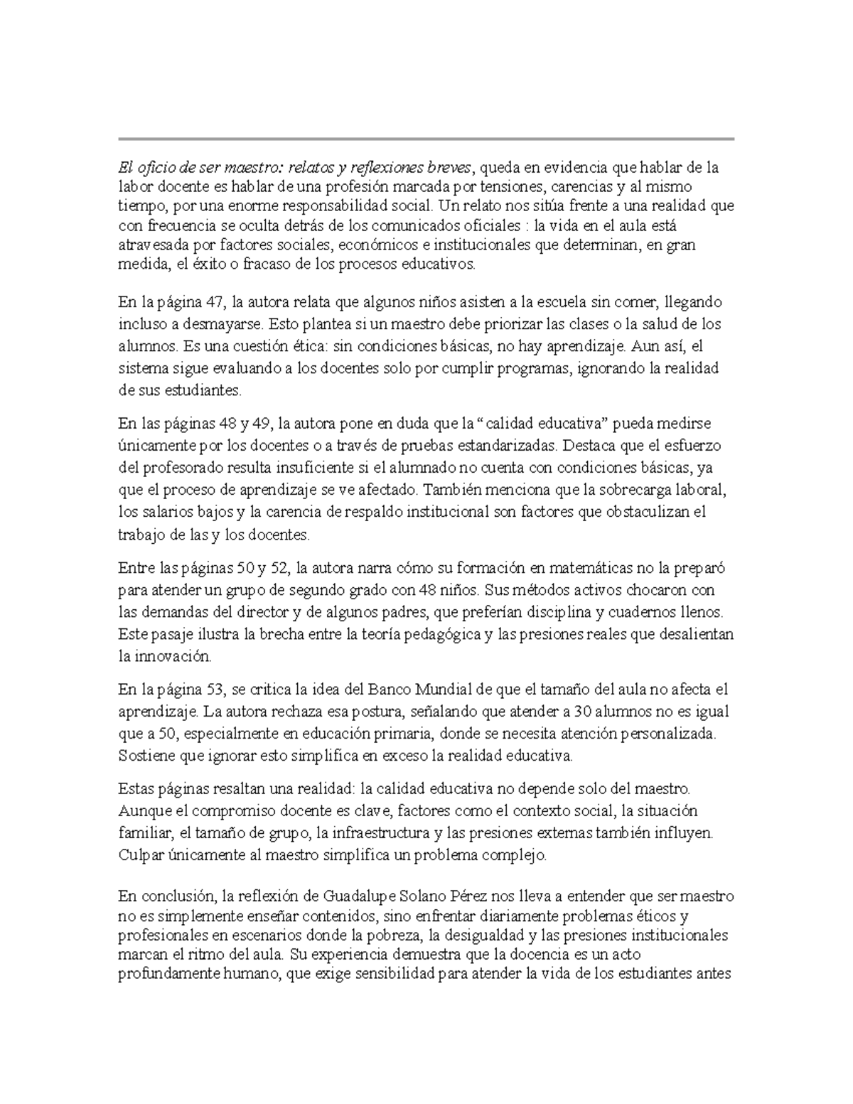 El oficio de ser maestro: Reflexiones sobre la docencia y sus retos ...