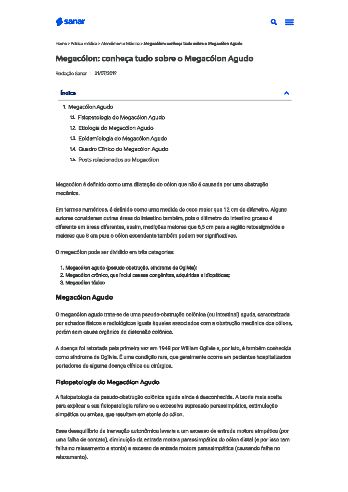 02.1 Sanar Med Megacólon Agudo - sanar Home Prática médica Atendimento ...
