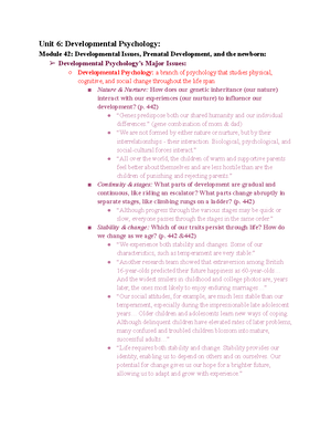 AP Psychology Unit 7, Part 1 Outline - Unit 7: Motivation, Emotion, and ...