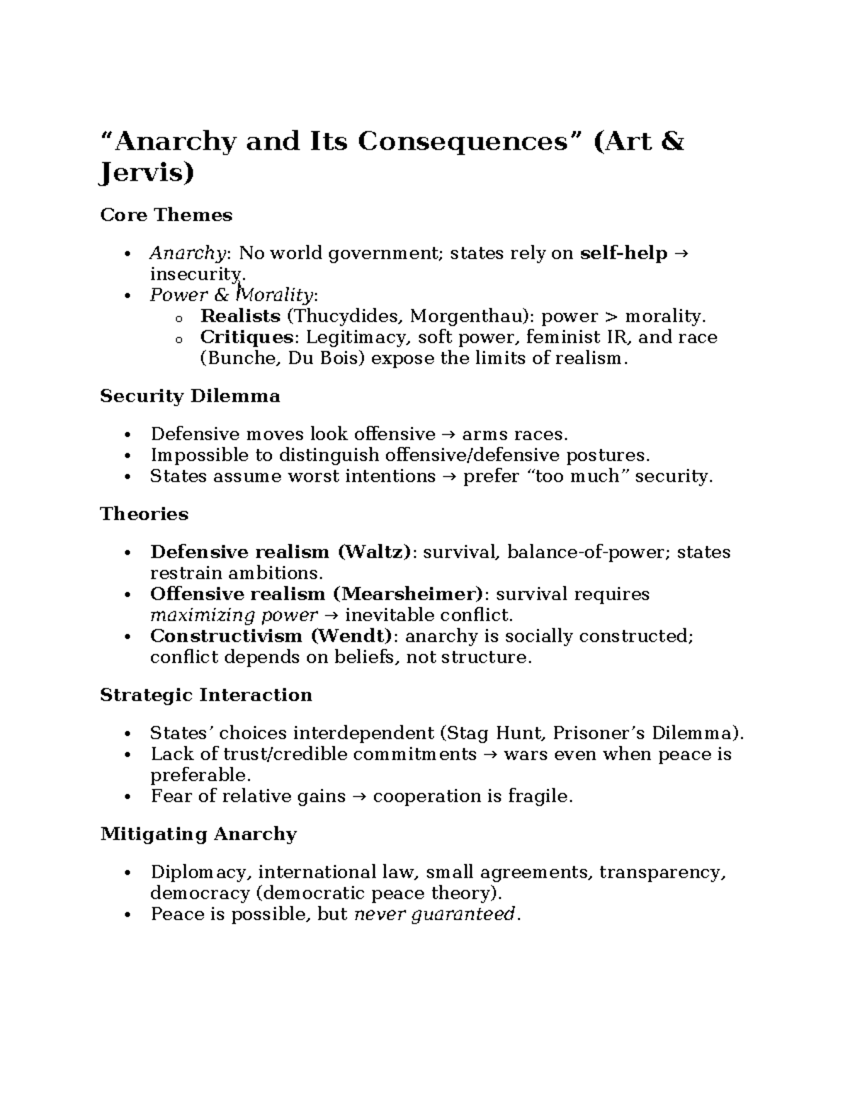 International Relations Theories (IR 101): Anarchy, Morality, and Power ...