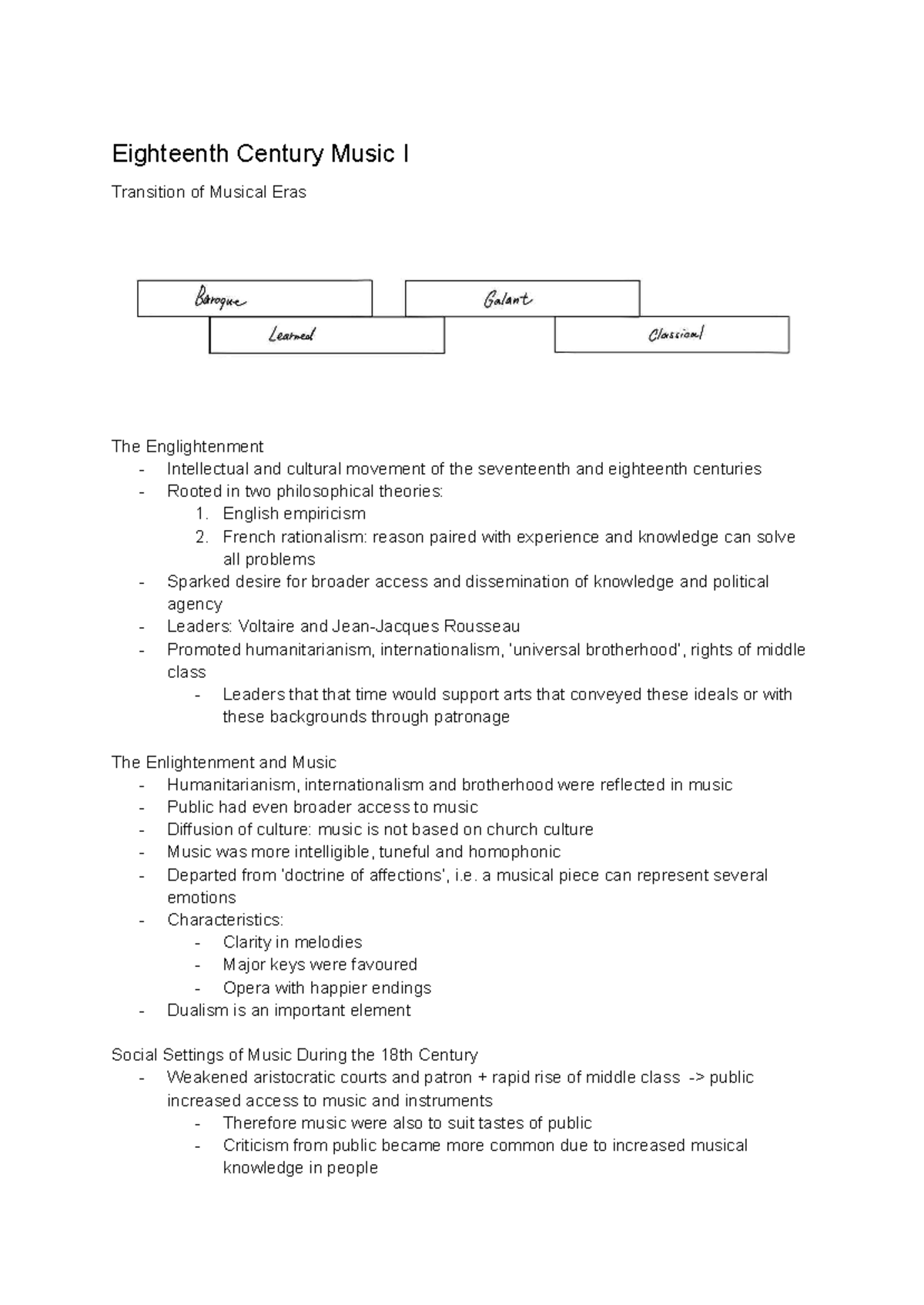 MUS111 - Eighteenth Century Music: Transition & Enlightenment Insights ...