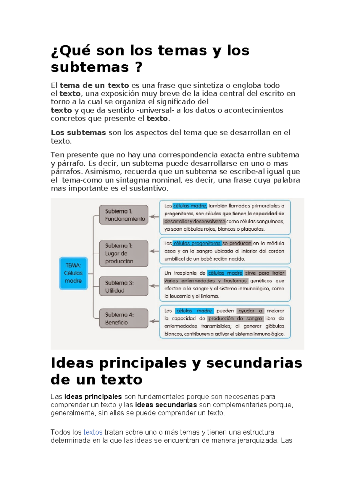 Temas, Subtemas y Estructura de Ideas: Claves para el Análisis Textual ...