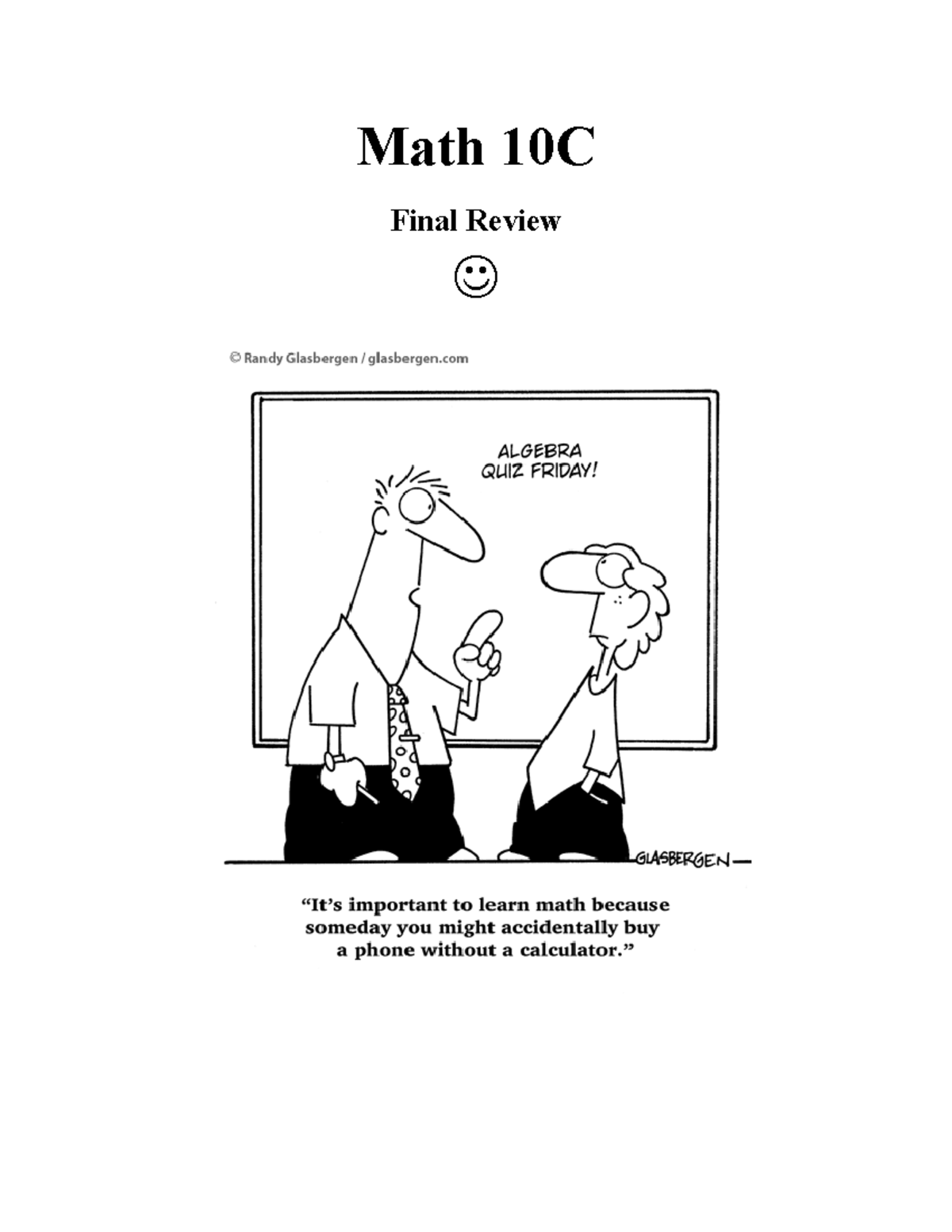Math 10C Final Review Package: Key Concepts & Examples - Studocu