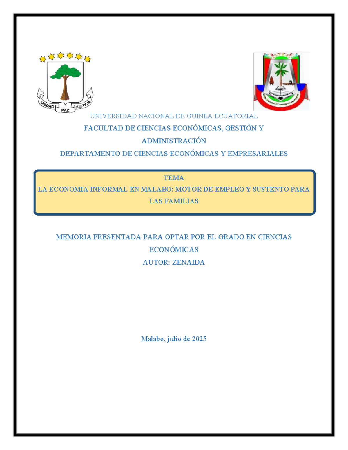 La Economía Informal en Malabo: Empleo y Sustento Familiar en Guinea ...