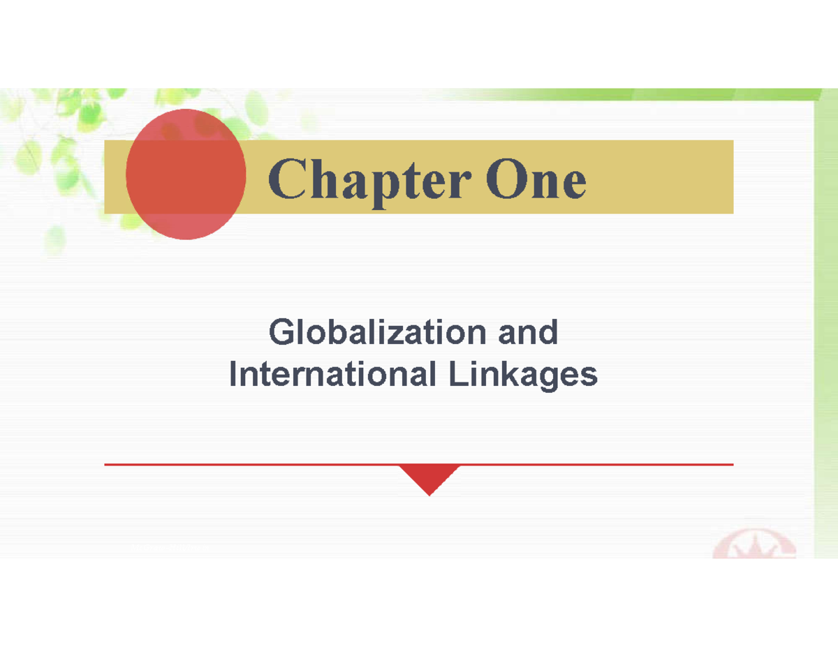 Chapter 1. Globalization and International Linkages - Globalization and ...