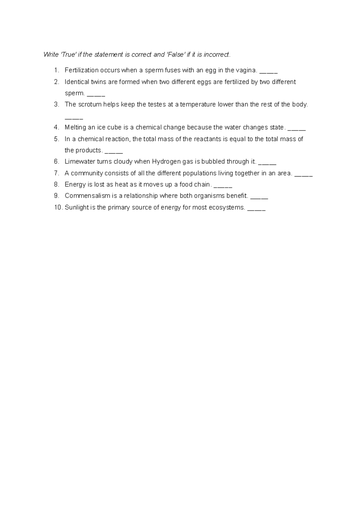 Harin-3 Chapters - Practice Questions on Ecosystems and Reactions - Studocu