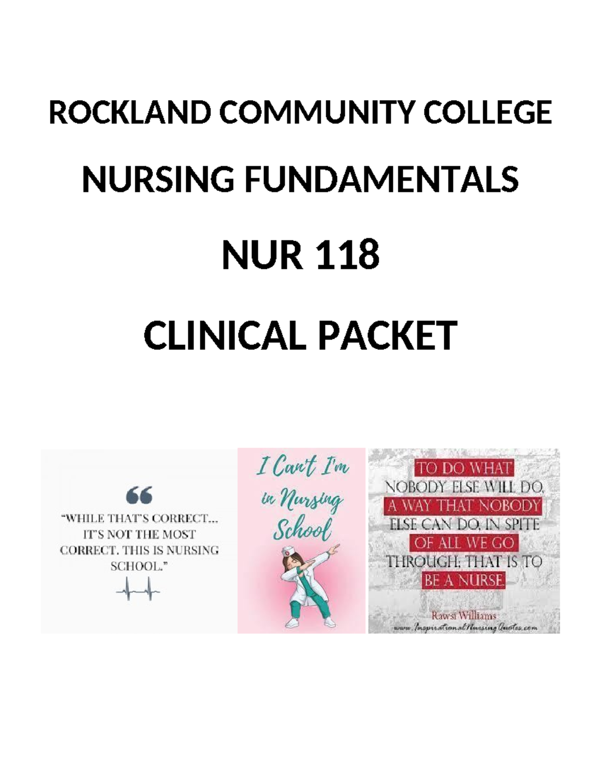 NUR 118 Clinical Packet: Nursing Simulation Lab Guidelines for Fall ...