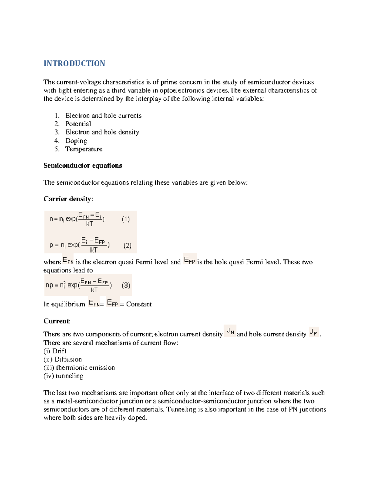 Semiconductor Devices Analysis: Characteristics & Equations (EE 101 ...