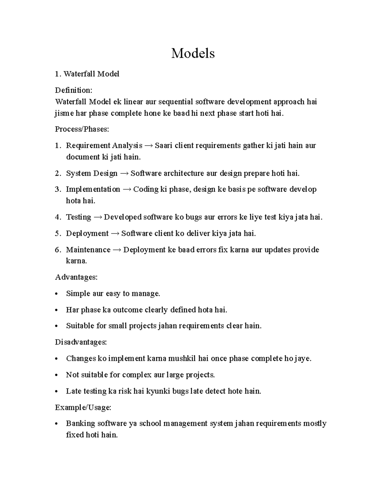 Models of Software Development: Waterfall, Agile, and More (SE) - Studocu