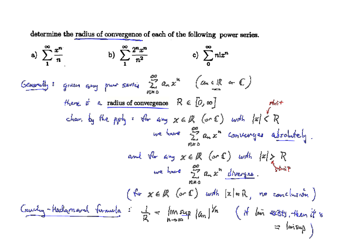 L1 Lsn12 - Radius of Convergence of Power Series - Studocu