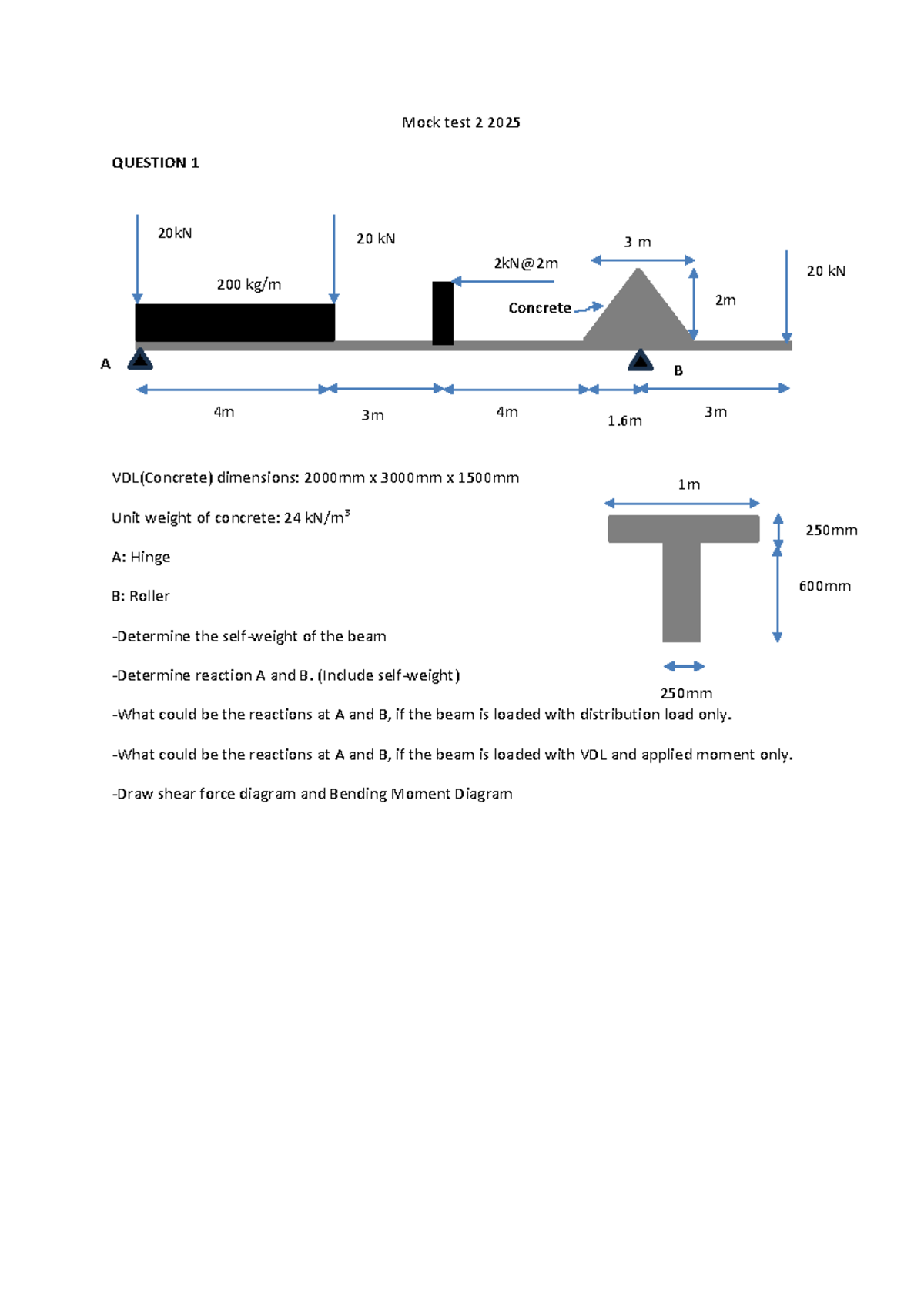Mock Test 2 - Applied Mechanics Analysis and Diagrams - Studocu