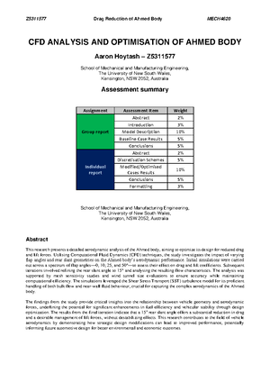 MECH4620 Group Report Template 2024 T3 - TITLE SHOULD BE CONCISE AND ...