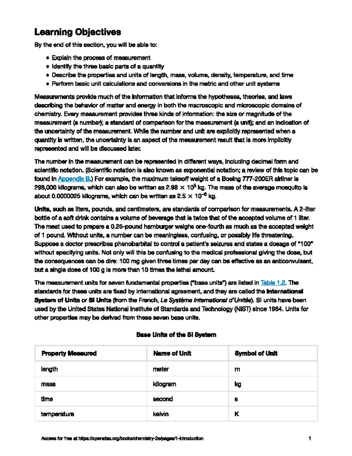 Measurements - Chemistry 2e (OpenStax) Final Notes - Learning ...