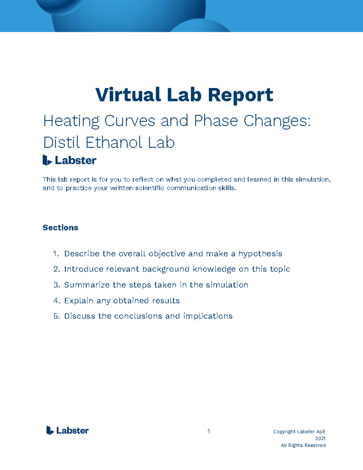 Lab Report #2: Virtual Lab on Heating Curves & Phase Changes (Chemistry ...