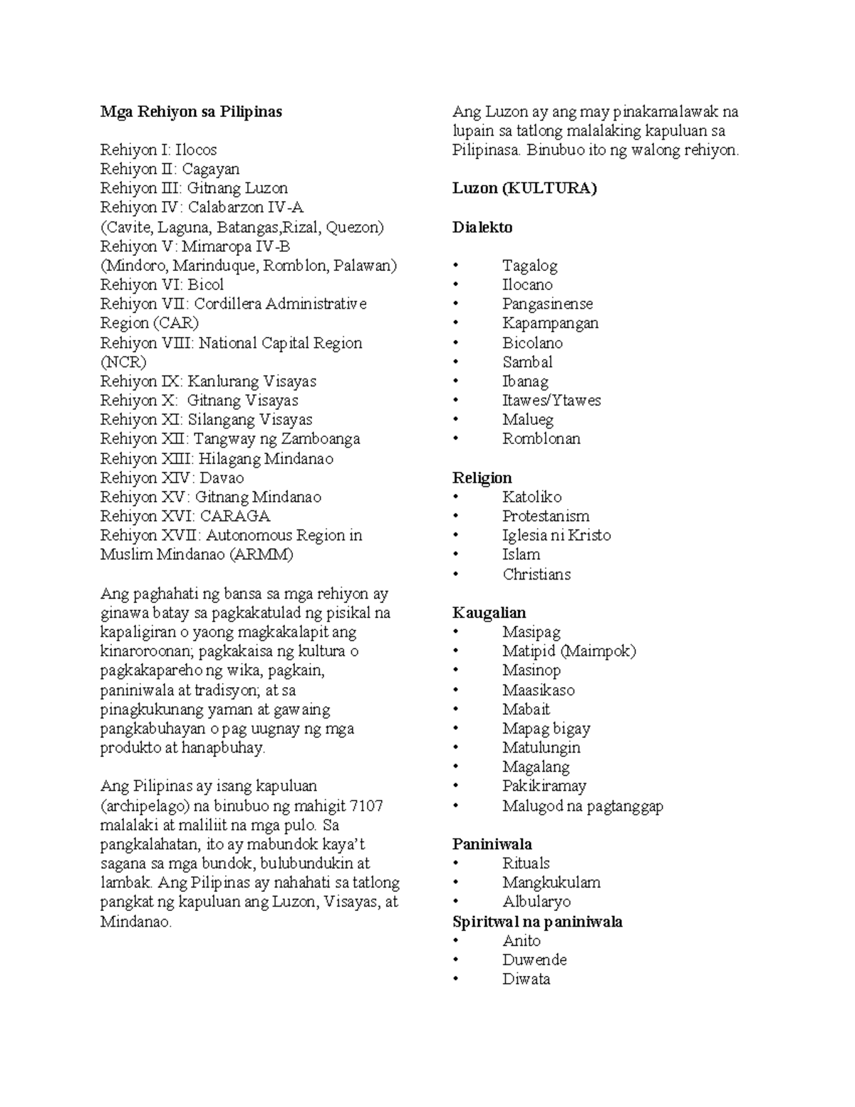 FIL 2 Mga Rehiyon at Kultura sa Pilipinas: Ilocos, Visayas at Higit Pa ...