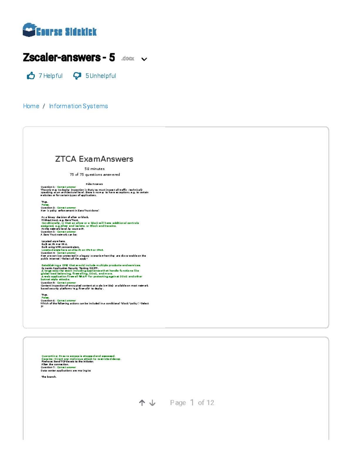 ZTCA Exam Answers - Zscaler Review and Key Concepts - Studocu