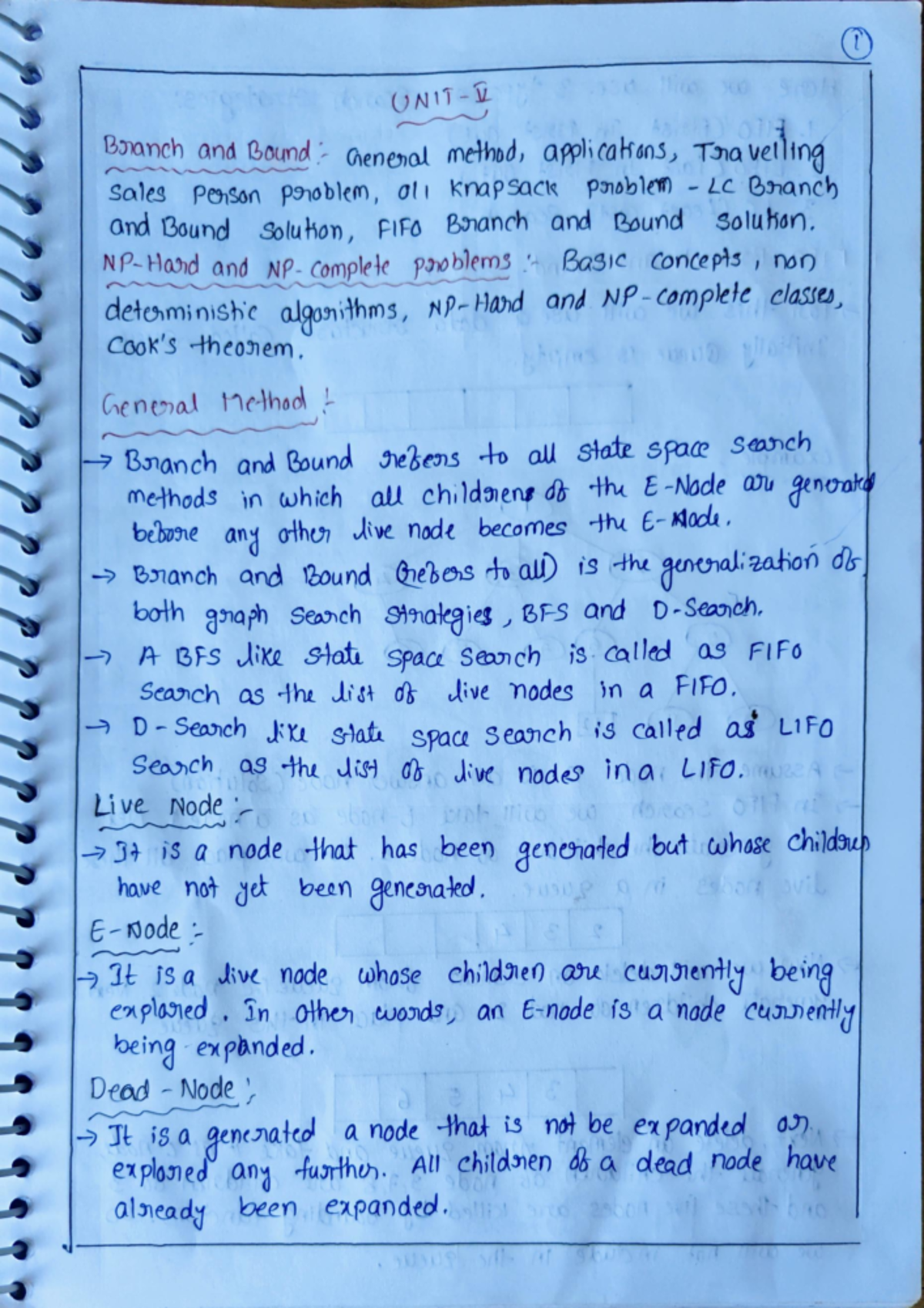 DAA UNIT-5: Branch and Bound Theory & Applications Notes - Studocu