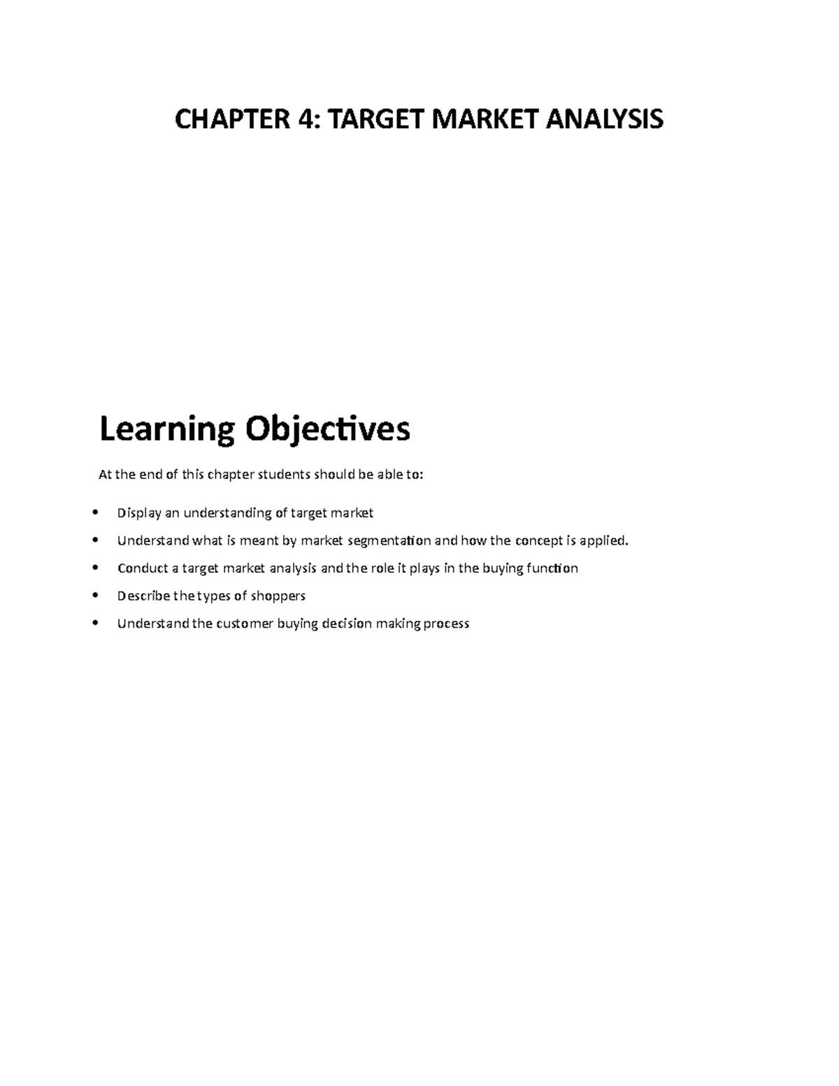 Unit 4: Target Market Analysis and Consumer Decision-Making Process ...