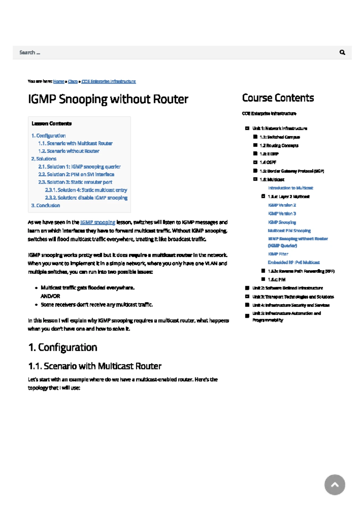 IGMP Snooping Overview - Cisco CCIE Enterprise Infrastructure Lesson ...