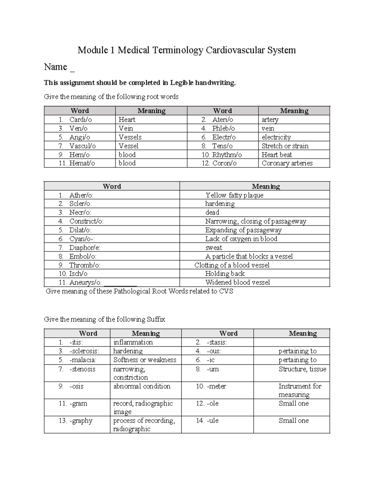 BIO 202 Module 5 Nervous System I Medical Terminology Notes - Studocu