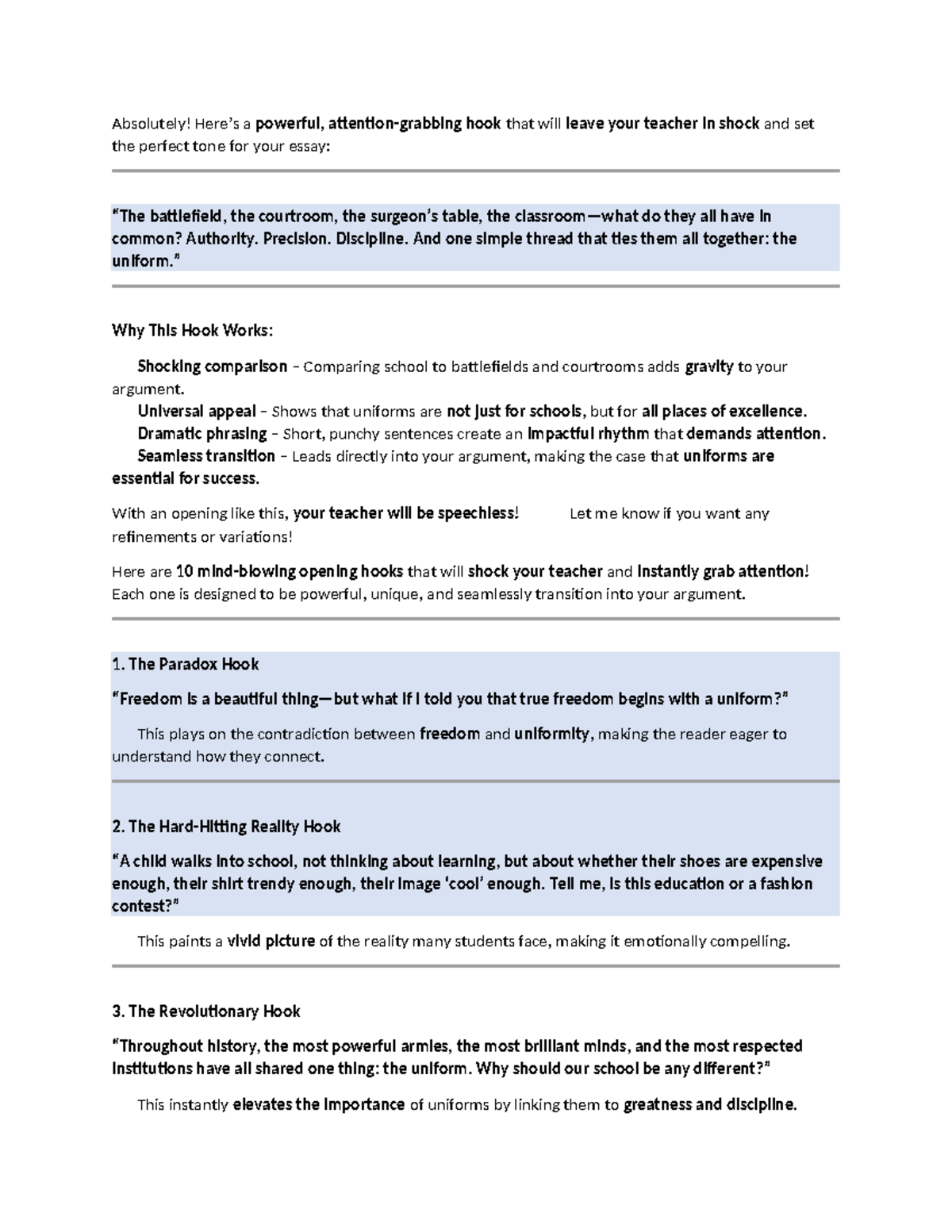 Exam Speech Writing Tips: Powerful Hooks & Persuasive Techniques - Studocu