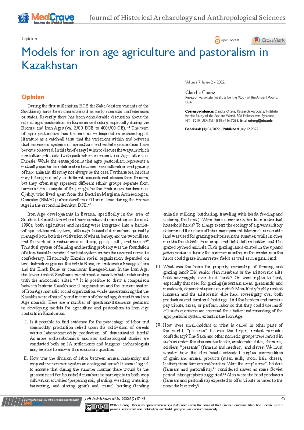 Models for Iron Age Agriculture & Pastoralism in Kazakhstan - Studocu