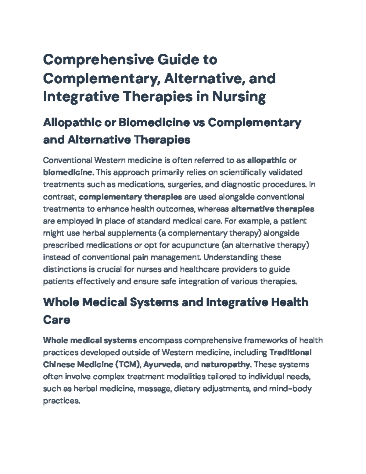 NUR 301: Comprehensive Guide to Integrative & Complementary Therapies ...