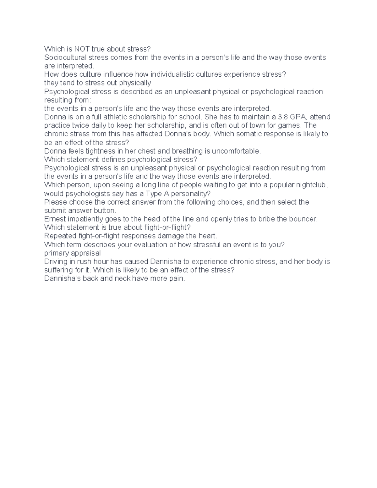 Psych 101: Understanding Stress and Its Effects on Health - Studocu