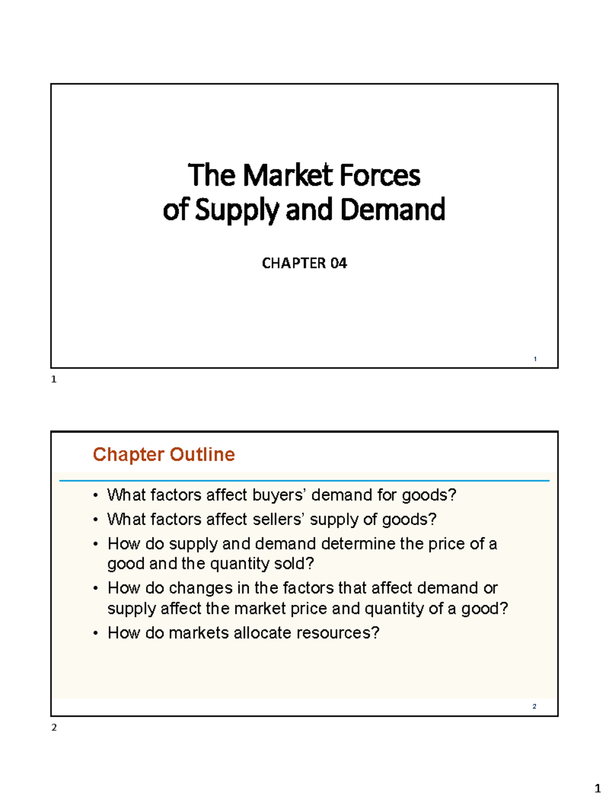 Chapter 04: The Market Forces of Supply and Demand Analysis - Studocu