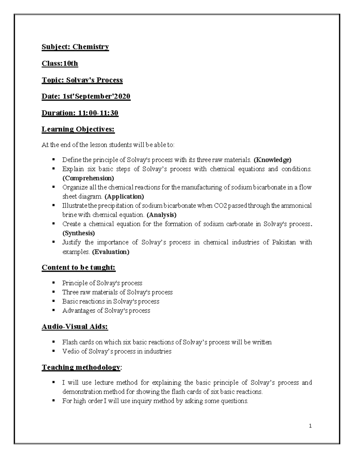 Solvay's Process - (Knowledge) Explain six basic steps of Solvay’s ...