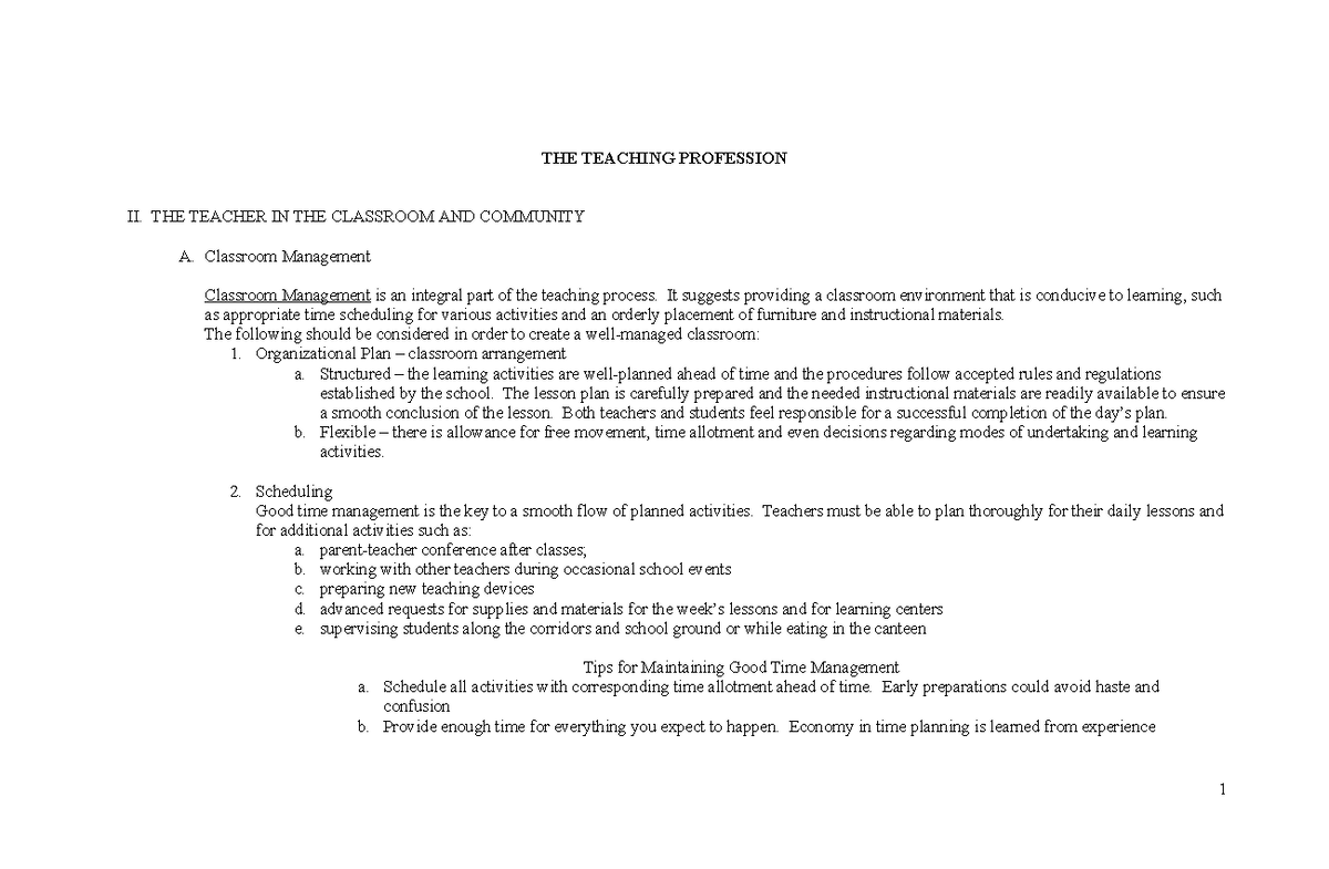 Chapter 2 - The Teacher's Role in Classroom Management & Community ...