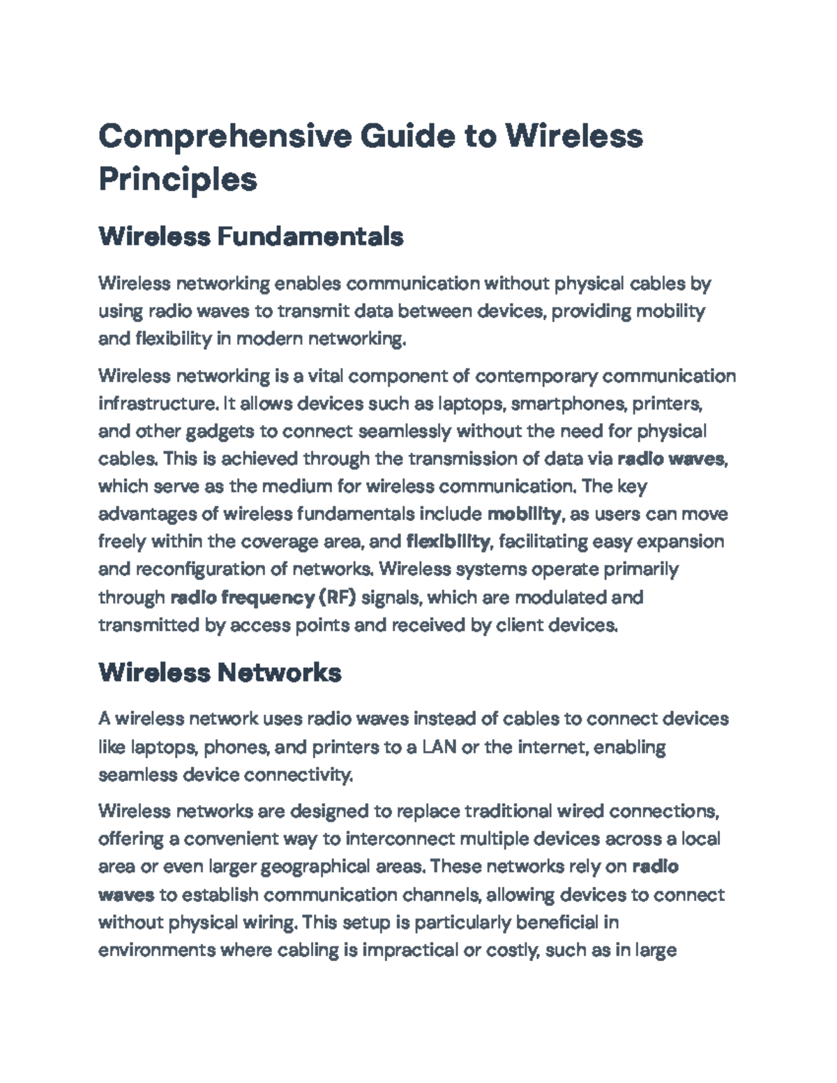 Comprehensive Guide to Wireless Networking Principles (CSE 101) - Studocu