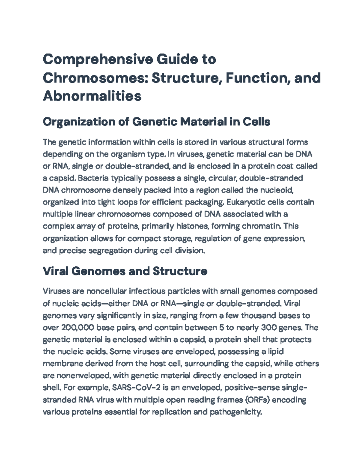 Comprehensive Guide to Chromosome Structure, Function & Abnormalities ...