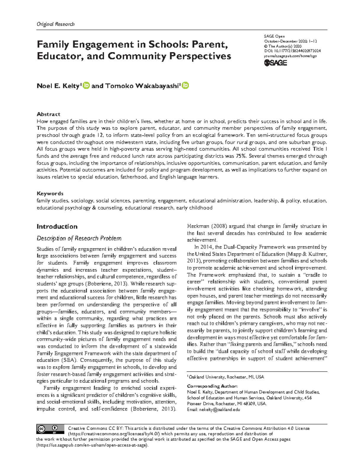 973024 Family Engagement in Schools: Insights from Parents & Educators ...