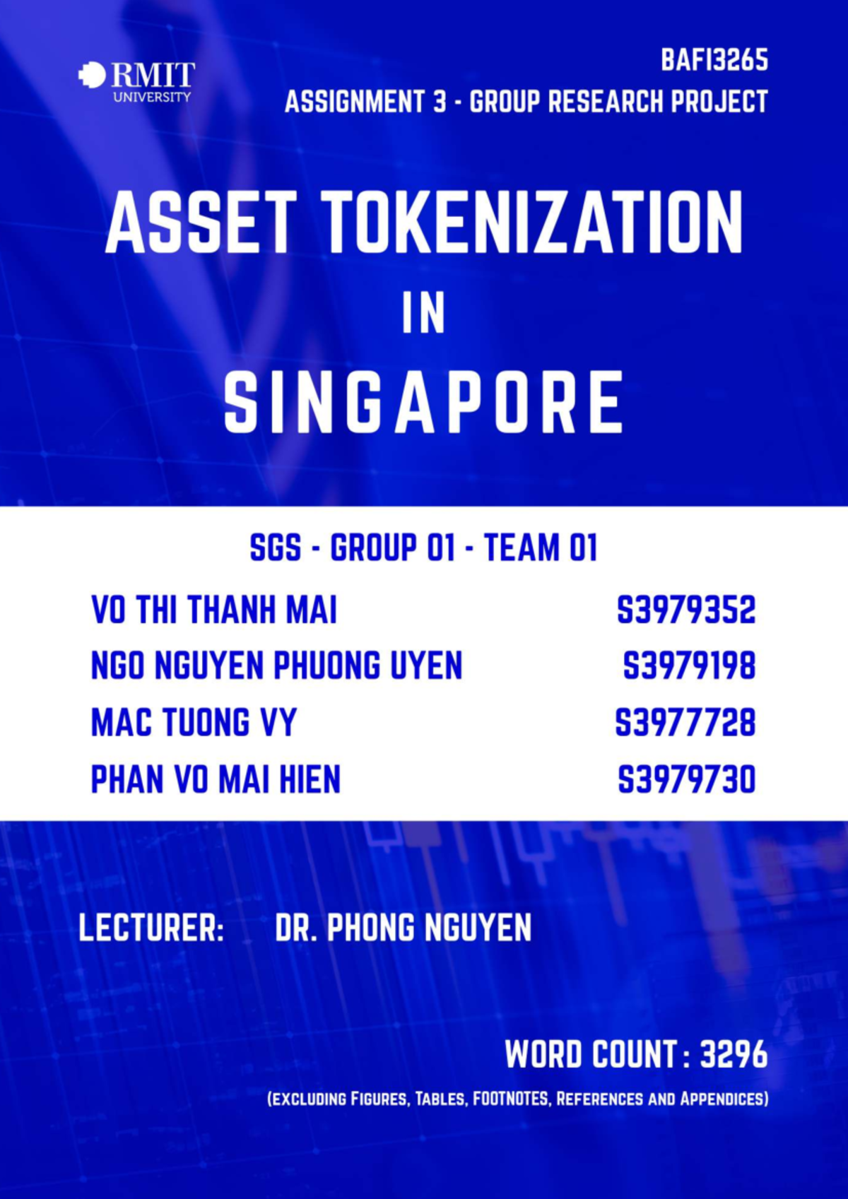 BAFI3265 Assignment 3: Analysis of Asset Tokenization in Singapore ...