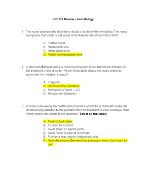 Nclex Review Questions - respiratory-3 - NCLEX Review – Respiratory The ...